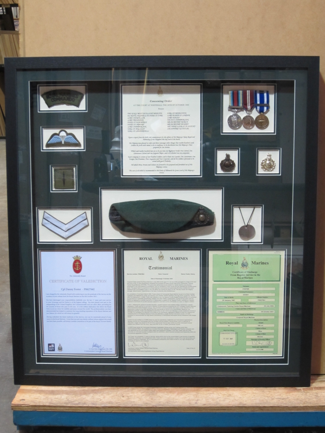 Royal Marines beret and Medals - Midland Fine Framing