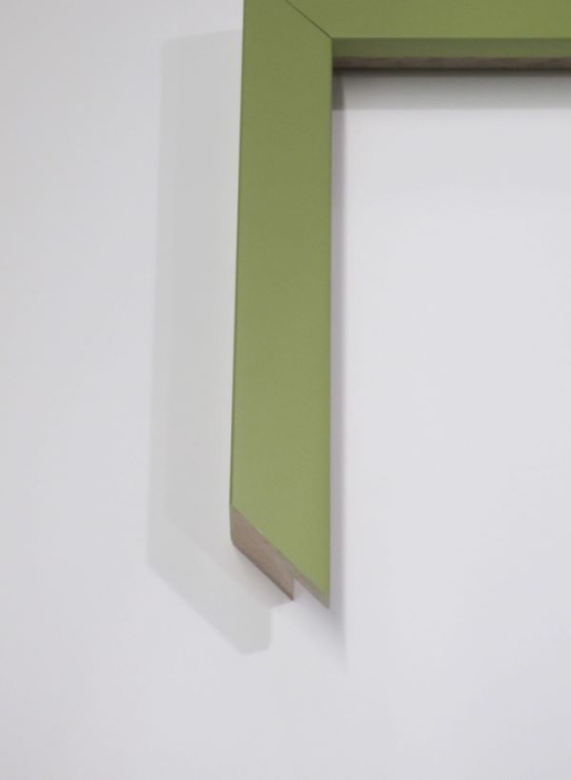 Coloured wood sage green cube picture frame - Midland Fine Framing
